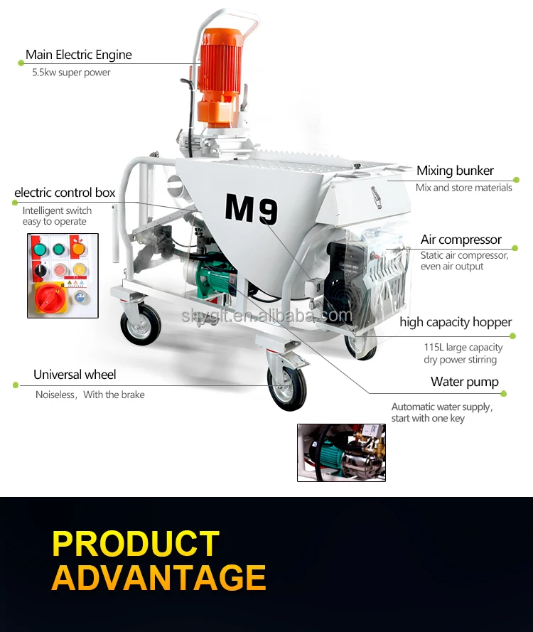 YG M9 Electric Wall Plastering Machine Cement Drywall Stucco ...