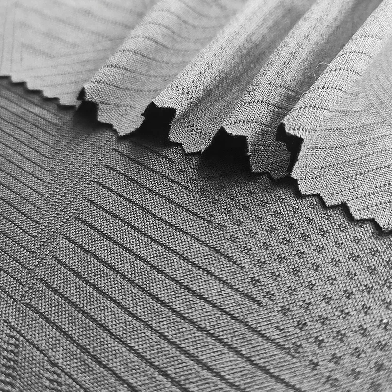 Nylon Polyester Stretch Jacquard Mesh Fabric for T-Shirts - Breathable ...