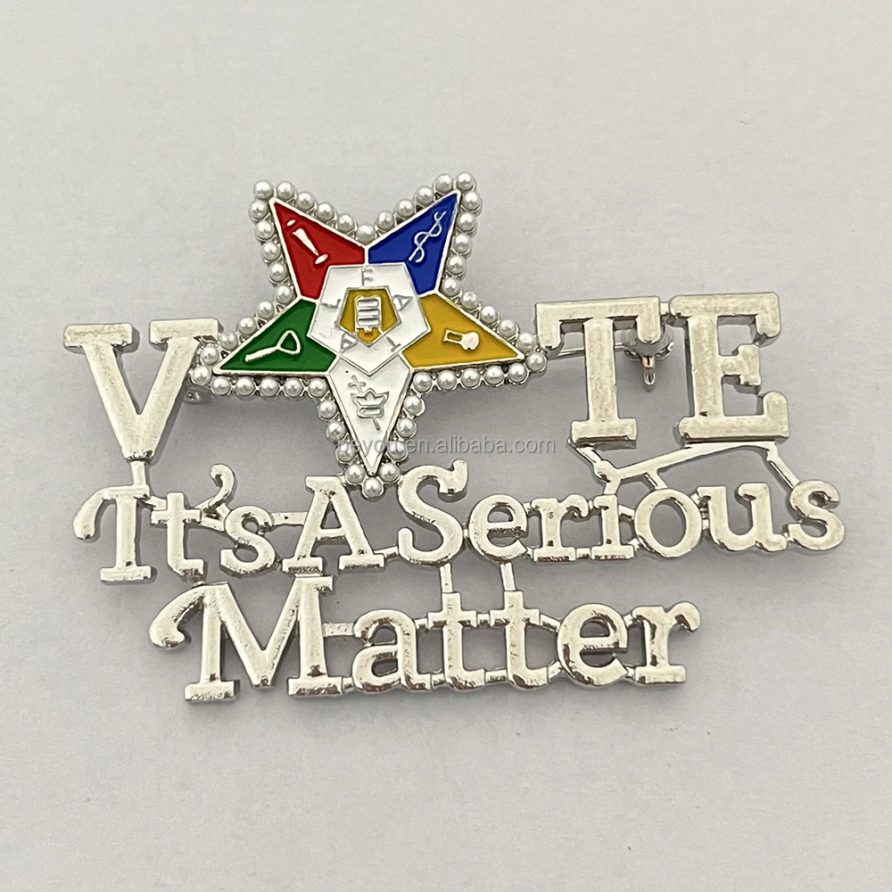 The Masonic Depot Order of the Eastern Star Heroine Flower Rhinestone ...