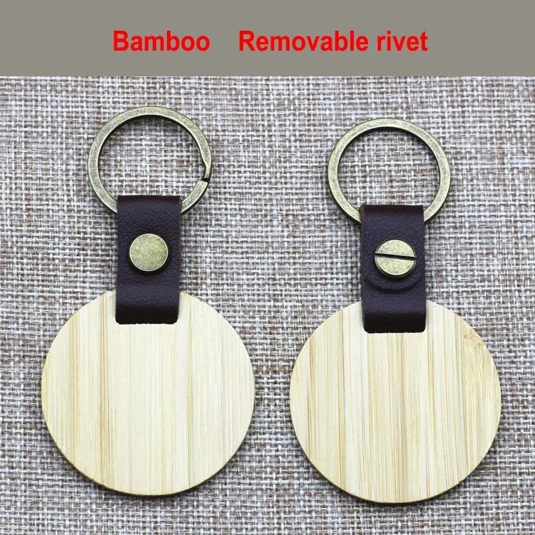 Custom Laser Engraving Logo Beech Walnut Wood Keychain Blanks Wooden ...