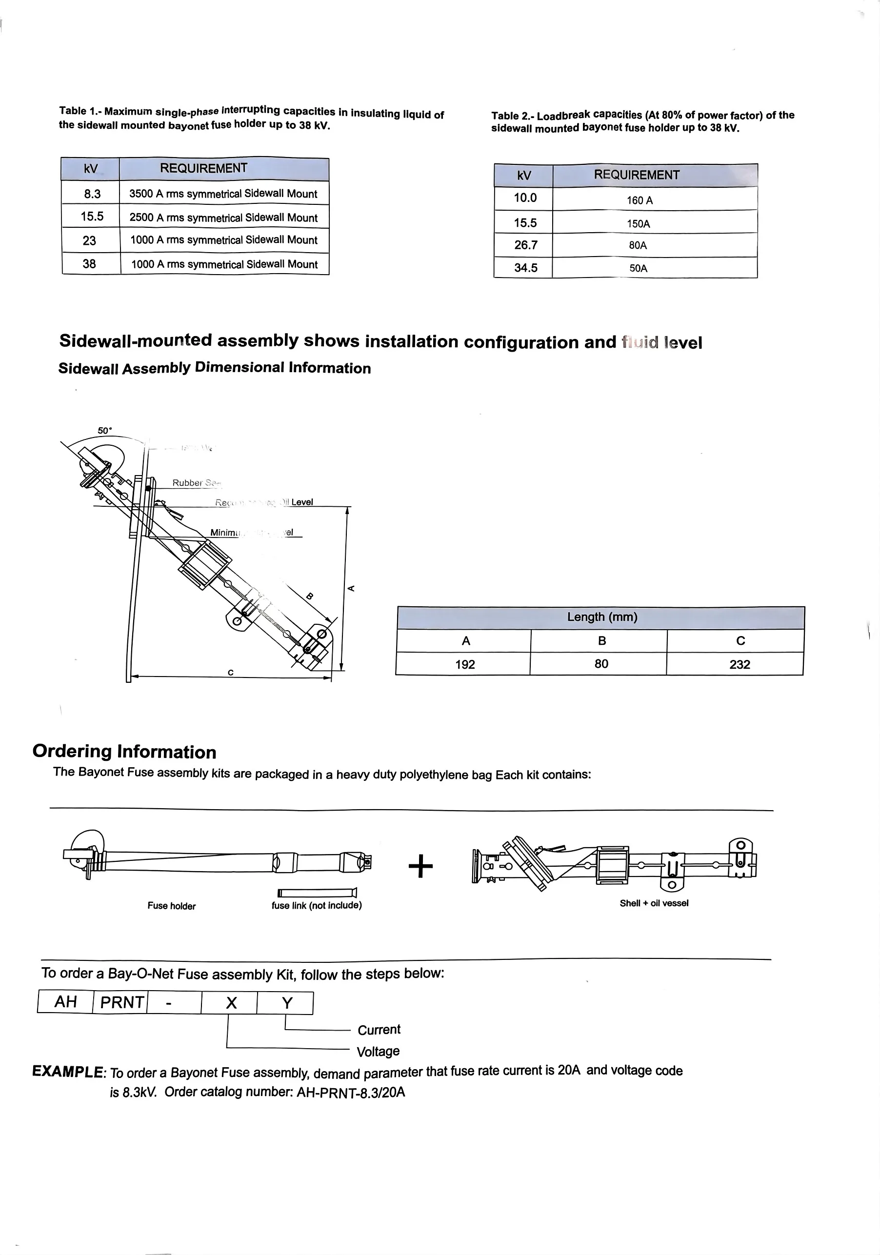 Bayonet Fuse with Bracket for Transformer - High Voltage