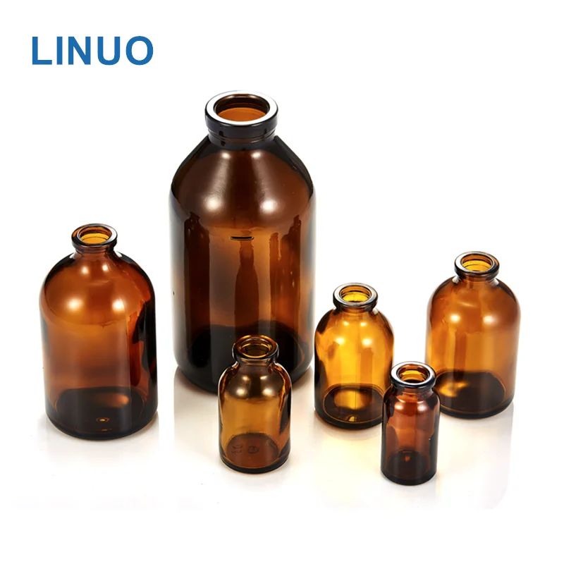 LINUO Manufacture USP TYPE I II III molded 50ml 100 ml vaccine glass ...