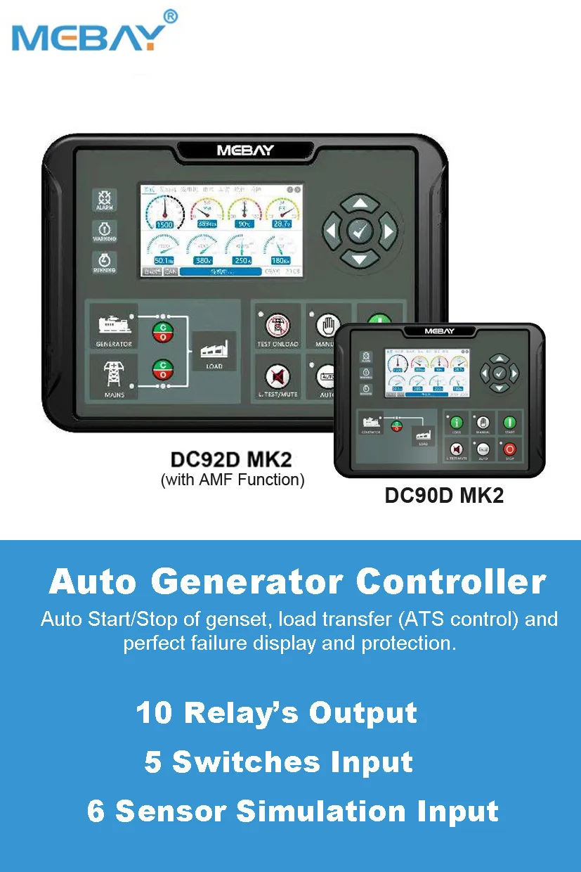 Mebay Marine Amf Genset Remote Control Panel Dc92d - Buy Genset Control ...