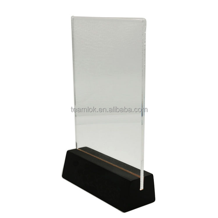 Transparent Trapezoid Shape Sign Holder with Custom Logo