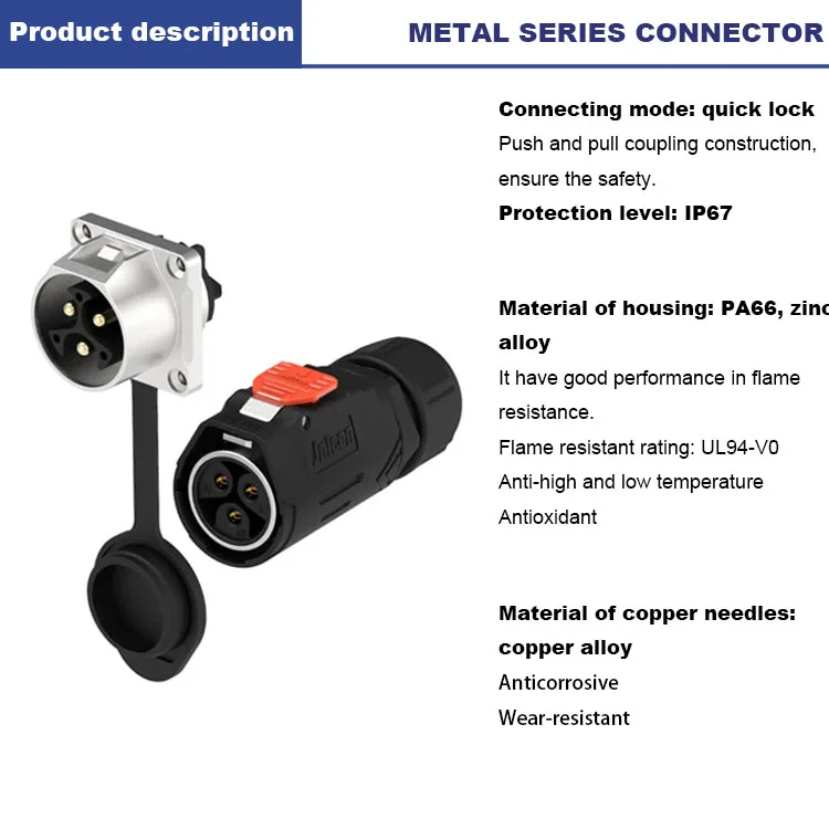 MJ16 Electric Plug IP7 Waterproof Automotive Cable Connector 3pin to ...