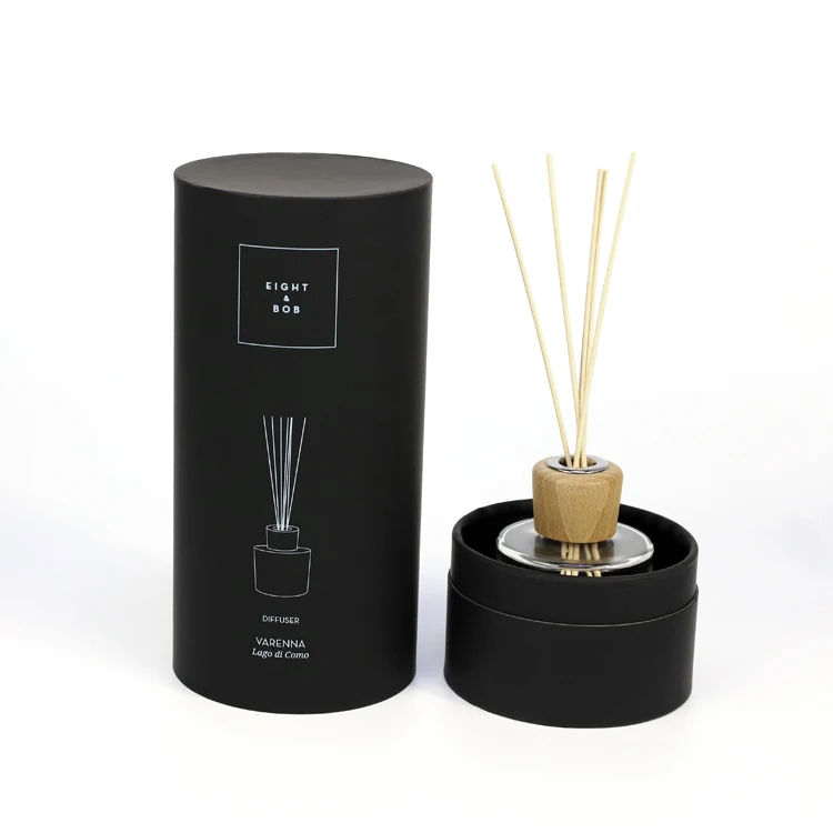 Luxury Black Cardboard Aroma Home Fragrance Reed Diffuser Glass Bottle ...