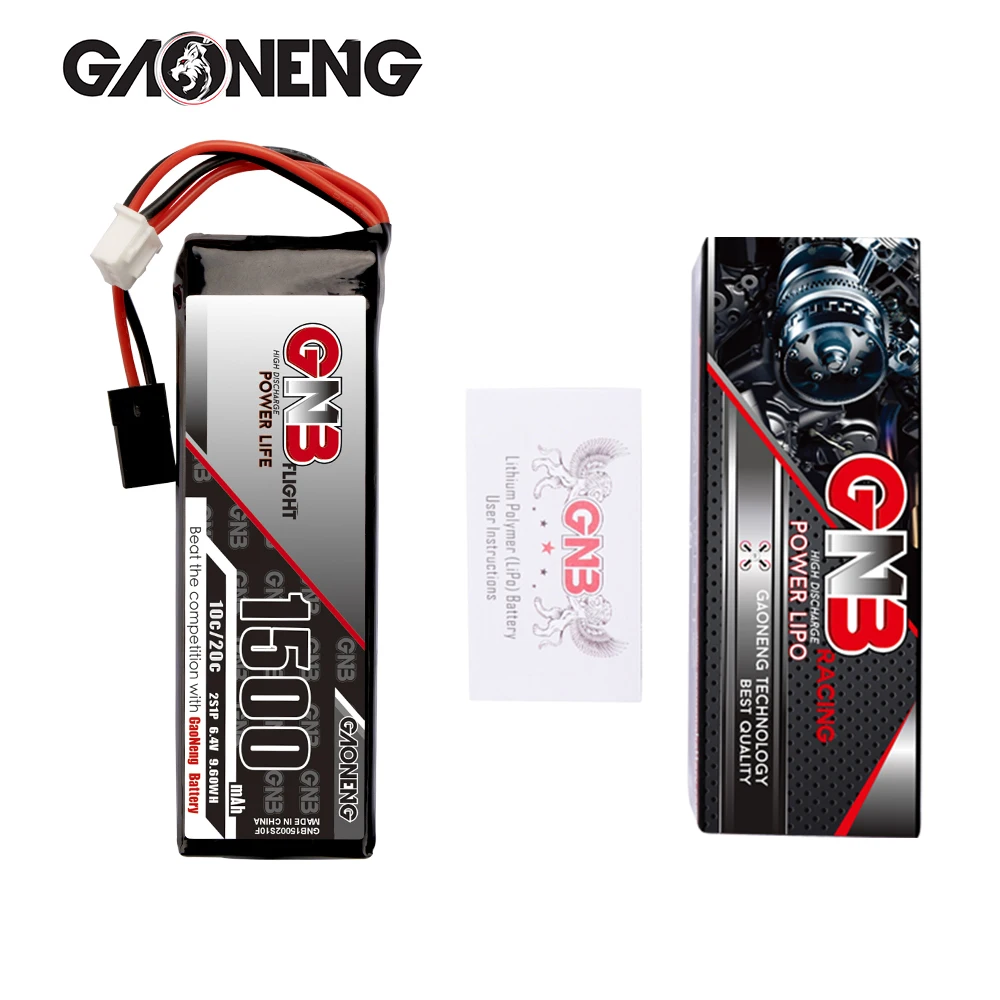 GNB GAOENG Life Battery 2S 1500MAH 6.4V 10C 20C JR FUTABA Connector RX TX