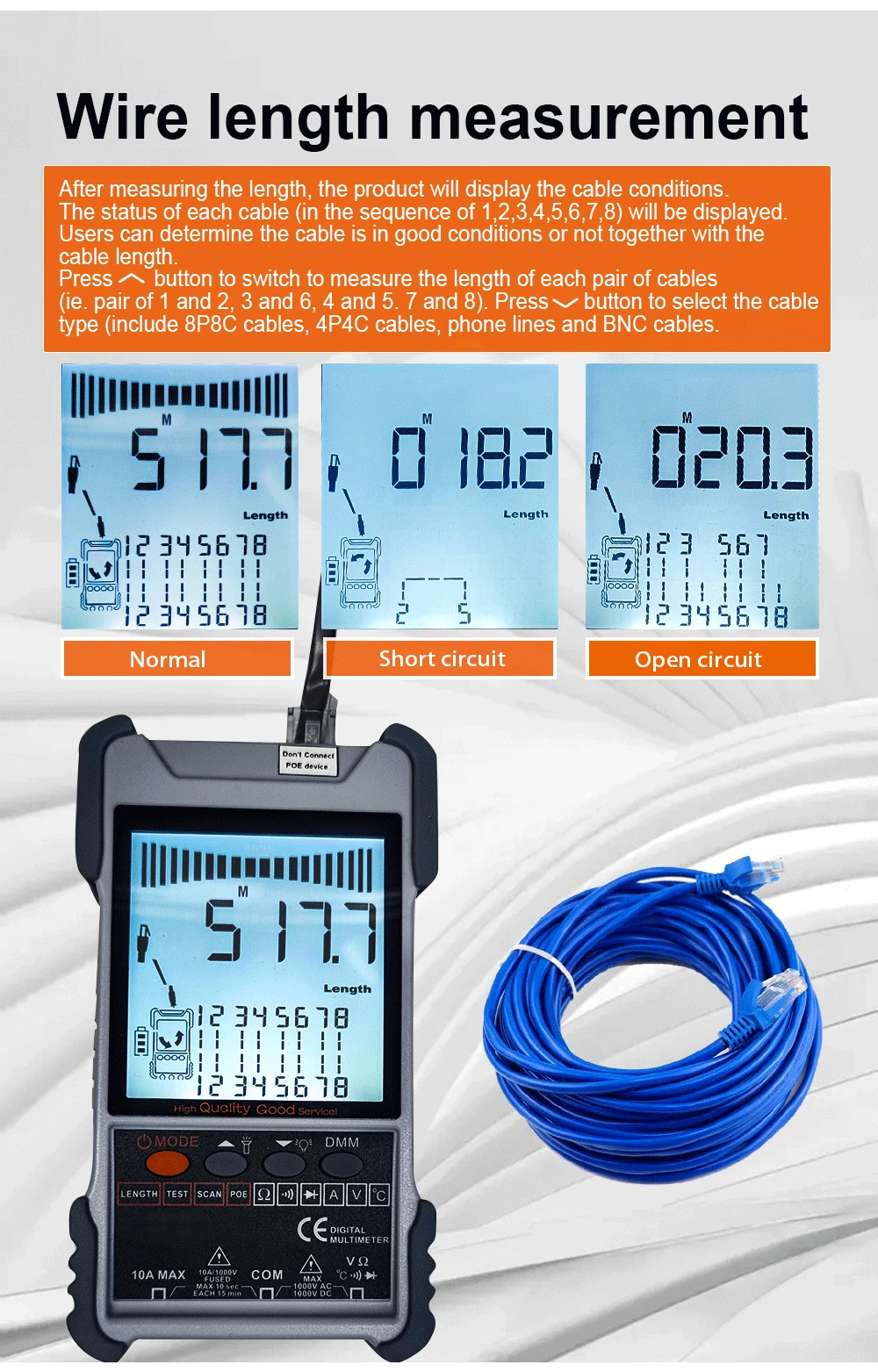 Digital Multimeter ET616 Network Line 2 in 1 Multi Tester Wire Tracker ...