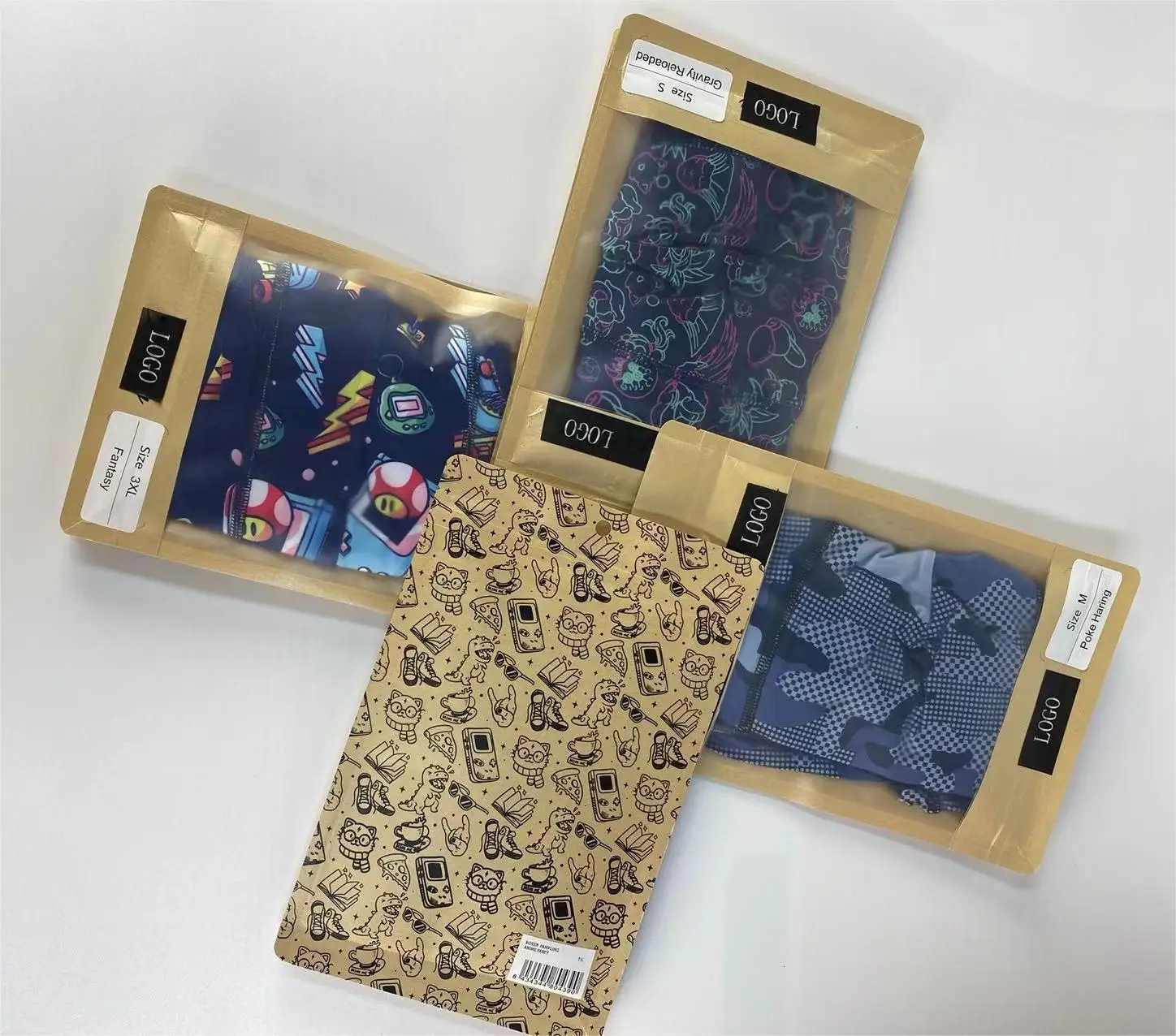 New Arrival Custom Boxers Colorful Logo Design Brief Short For Men ...