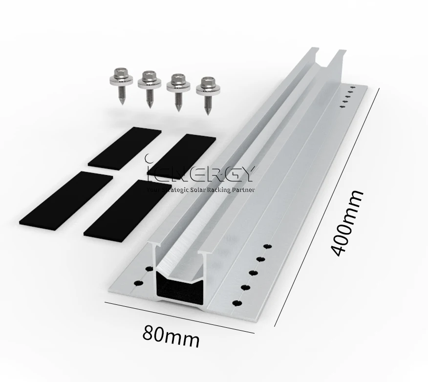 Rapid Install Trapezoid Corrugated Metal Roof Anodized Short Mini Rails ...