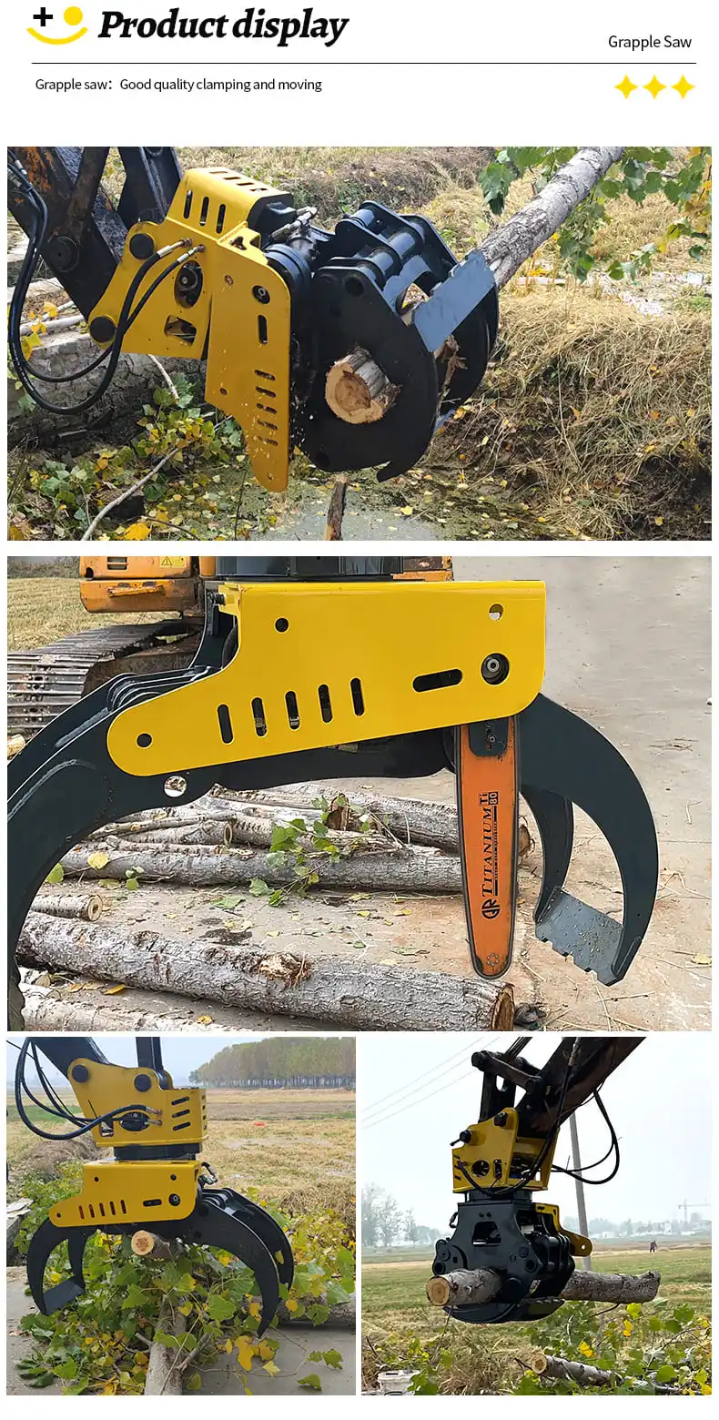 Construction Grabbing Saw Excavator Attachment Wood Cutting Tree ...