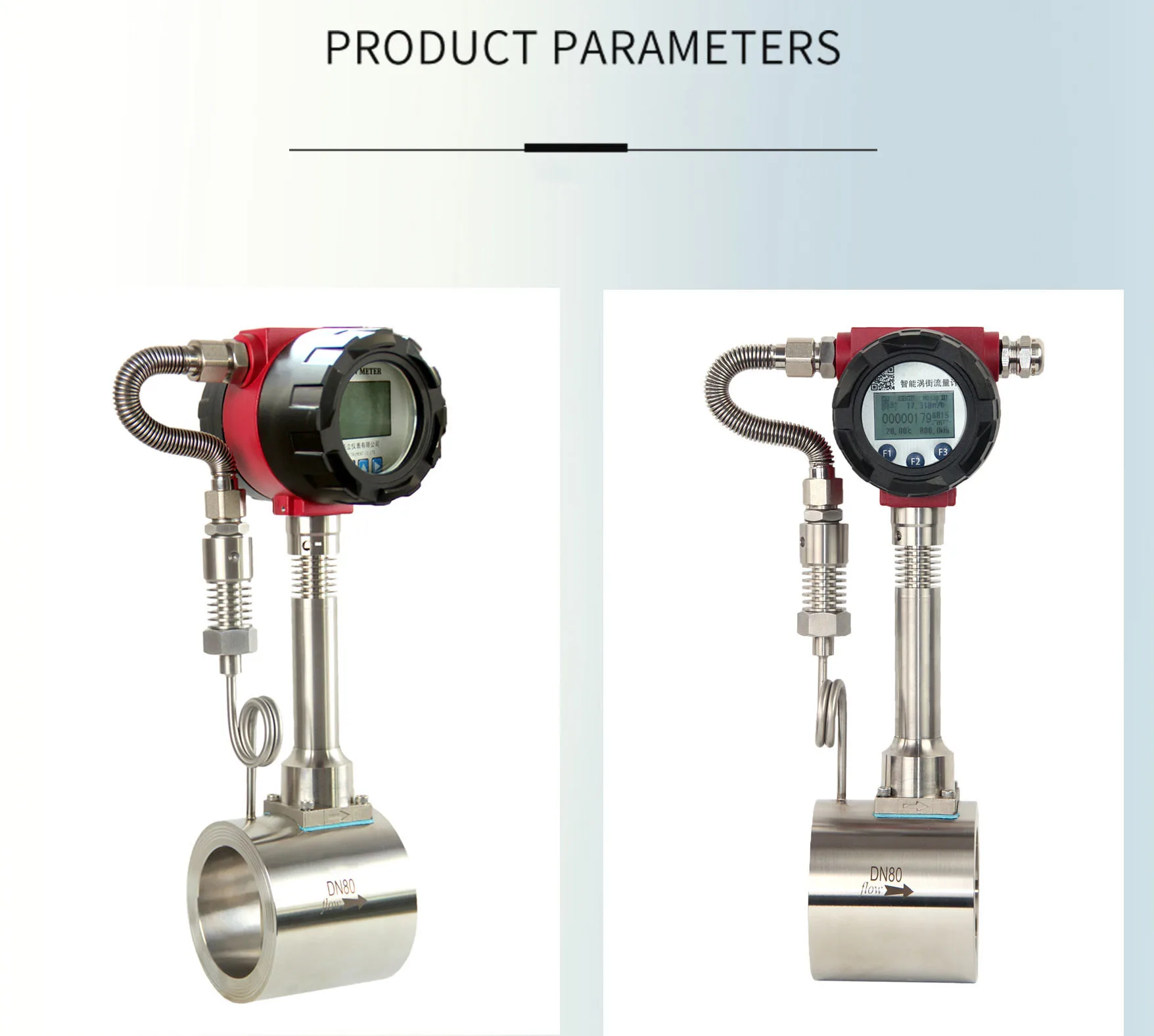 Digital Water Air Liquid Flow Meters Stainless Steel Good Quality Steam ...