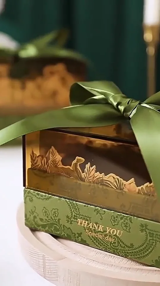 Luxury Pastoral Style Drawer Box With Ribbon Transparent Acrylic Gift ...