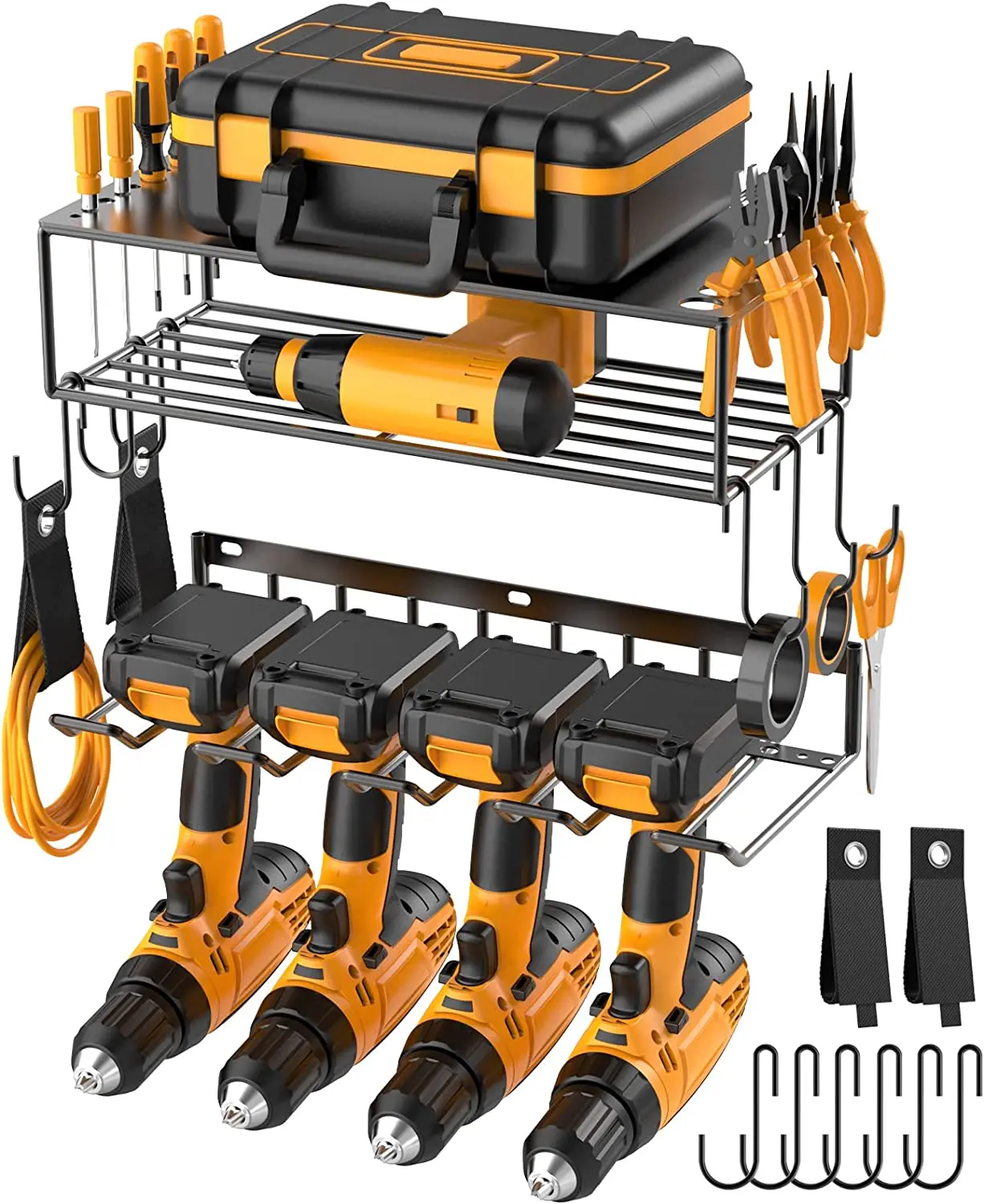 Power Tool Organizer,Tool Storage Rack Wall Mount,Heavy Duty Rack With ...