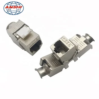 Anshi Cat5e Cat6 Cat6a Cat7 Rj45 180 Degree Toolless Shielded Stp Zinc Alloy Keystone Jack - Buy ...