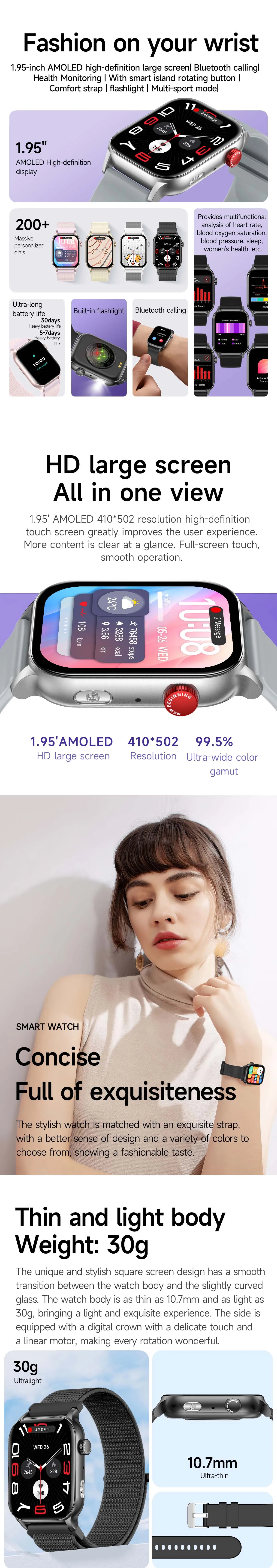 VALDUS VS40 PRO Smartwatch - Advanced Heart Rate & Sleep Monitoring