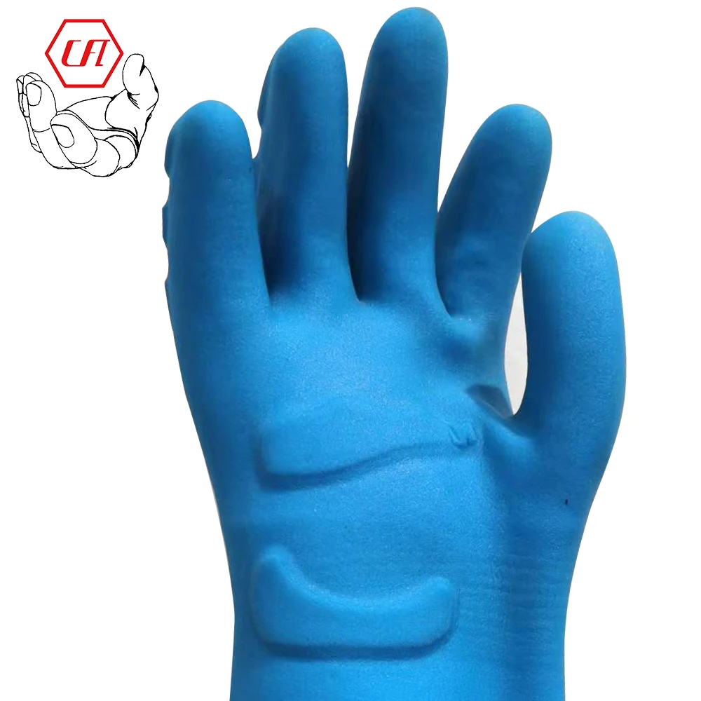 Heavy Duty Oil Field Pvc Fully Coated Safety Work Gloves With Impact ...