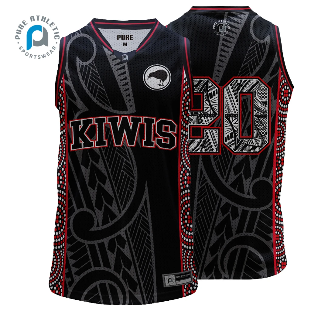 Pure Maori Tattoo Polynesian Pohnpei Design Basketball Singlets