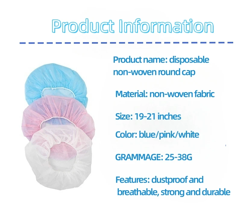 Medical Bouffant / Disposable Hair Nurse Hat Non Woven Elastic Cheap ...