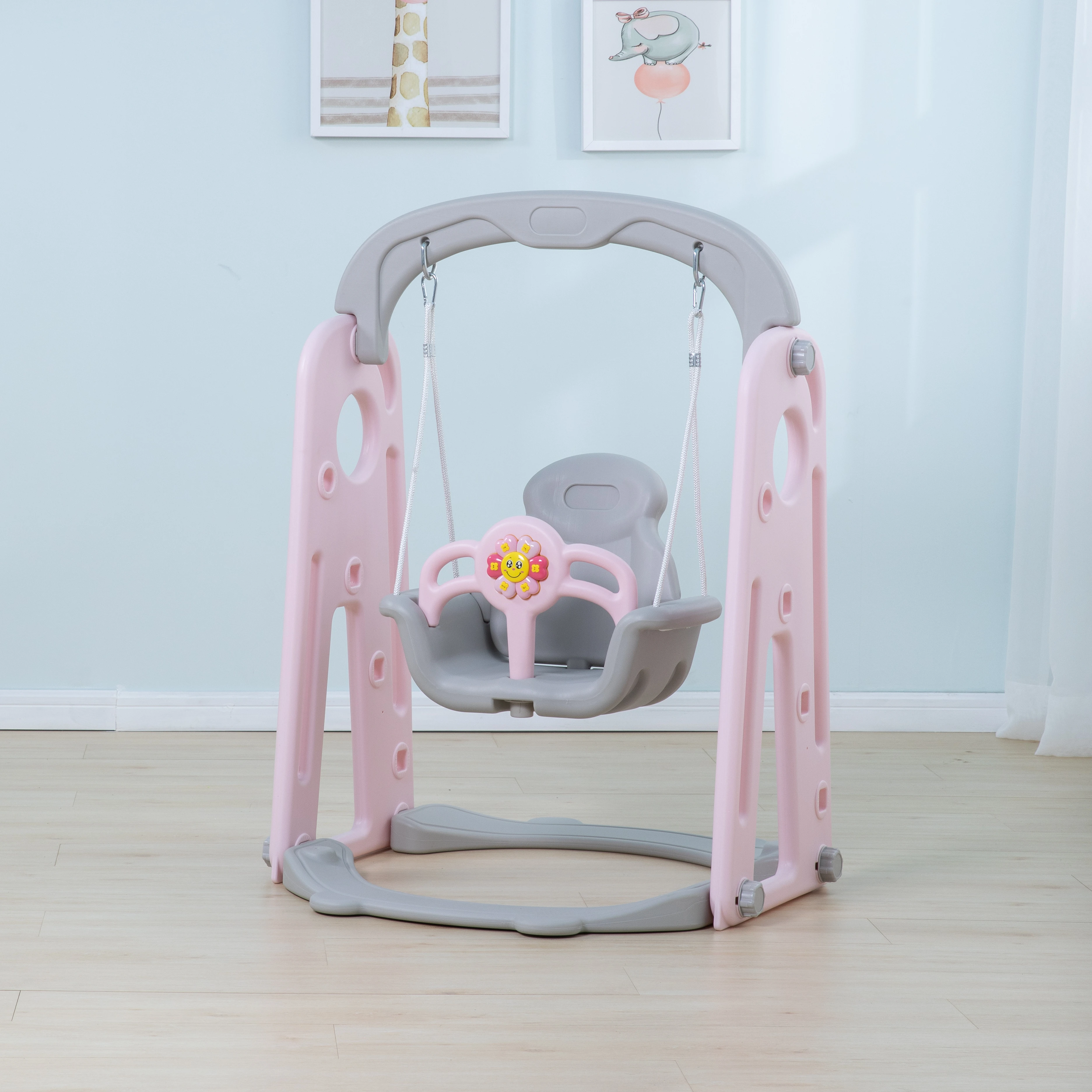 Cartoon Dinosaur Kindergarten Children Mini Color Baby Swing Ride ...