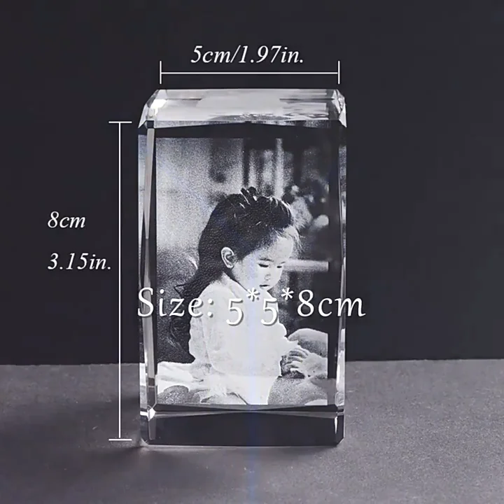 Personalised Etched Glass Picture Block Paperweight Custom 3d Laser ...