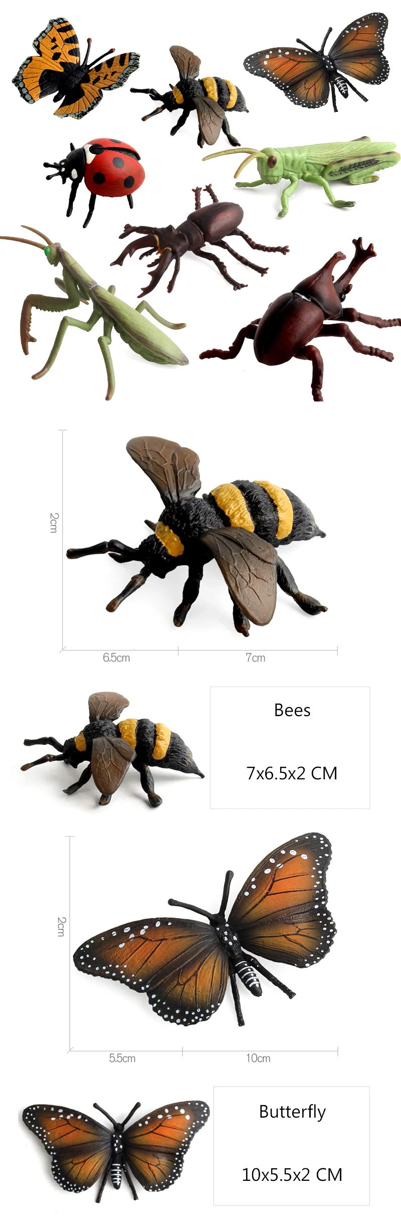 Plastic Insects Figures Realistic Insects Bugs Model Animal Toys ...