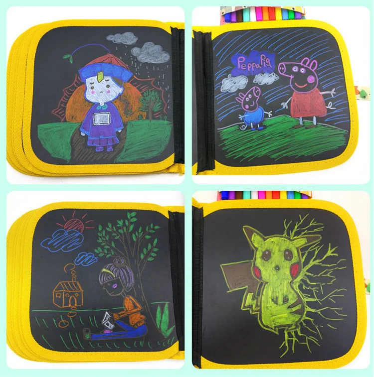Kids Drawing Book Portable Erasable Kids Books Mess-free Chalk Dust ...