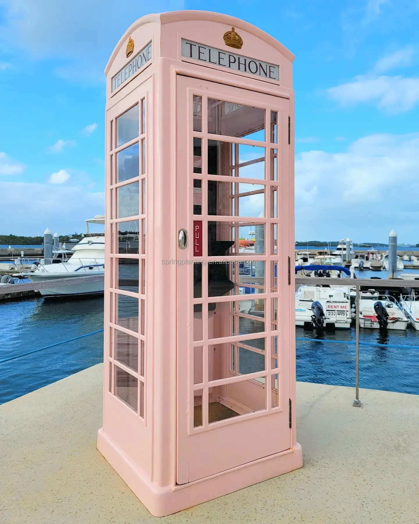 Pink Telephone Booth - Retro Wedding Decor for Shopping Mall