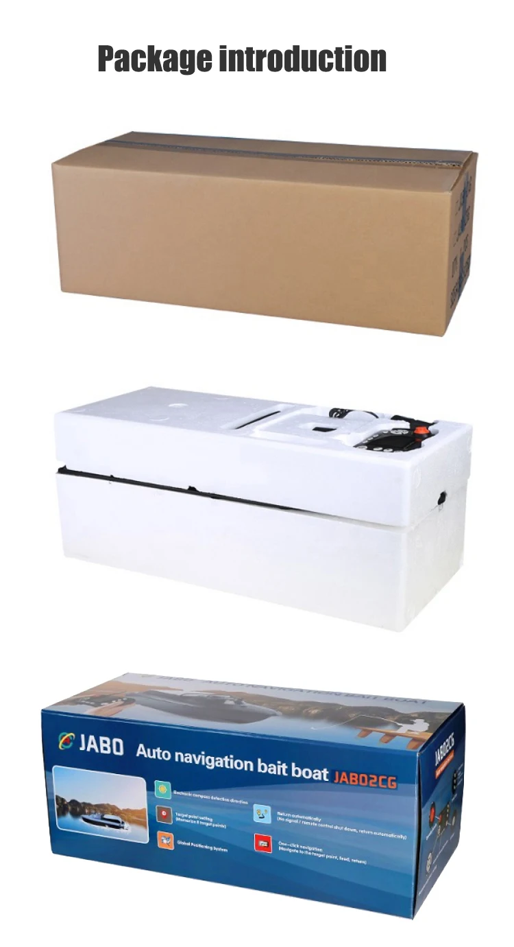 Upgraded Jabo 2cg 7.4v Gps Sonar Bait Boat 2.4g Auto Return Gps Fishing ...