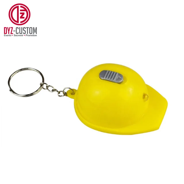 Hard Hat Shaped LED Keychain Bottle Opener - Safety Helmets