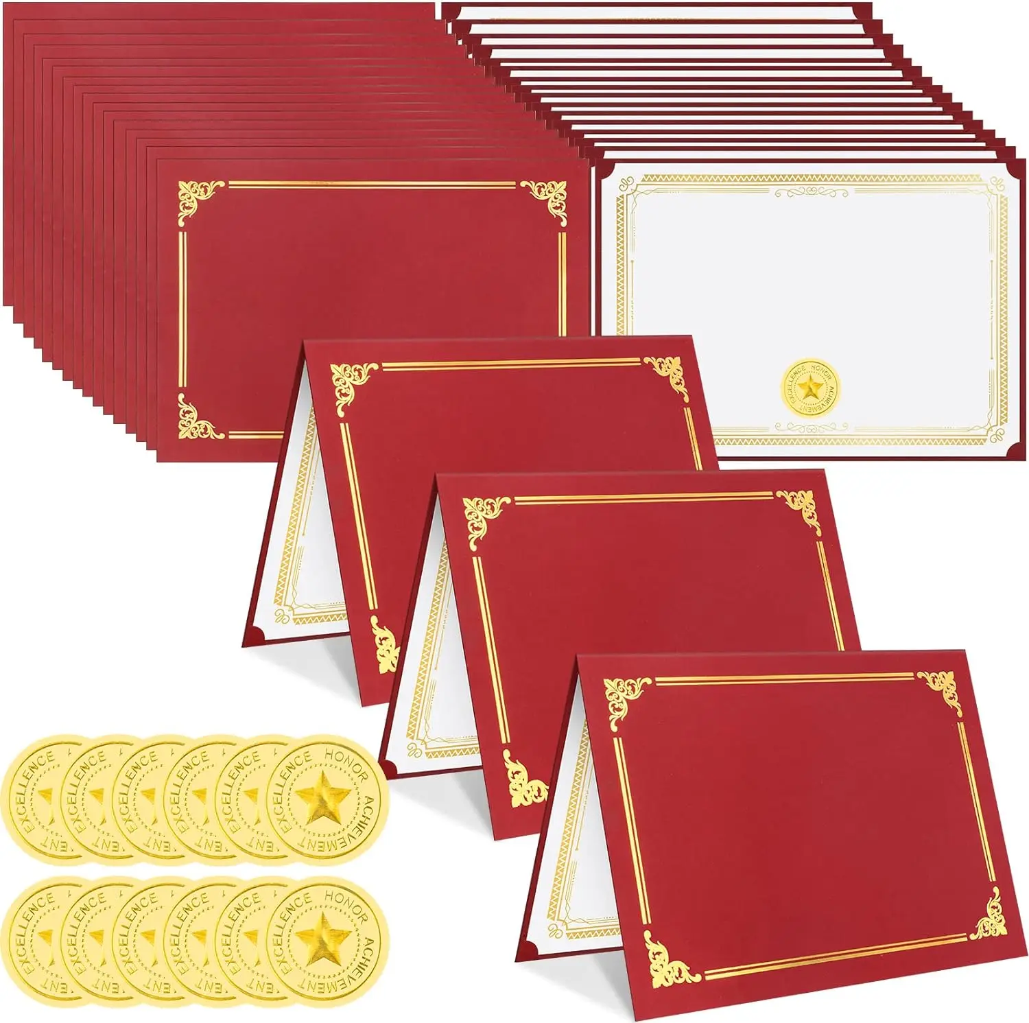 Certificate Holders Gold Foil Award Certificate Papers Diploma Covers Graduation Competition ...