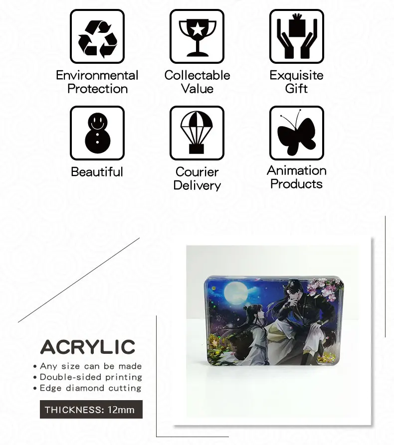 Transparent Custom Printed Quicksand Anime Acrylic Crafts Make Your Own ...