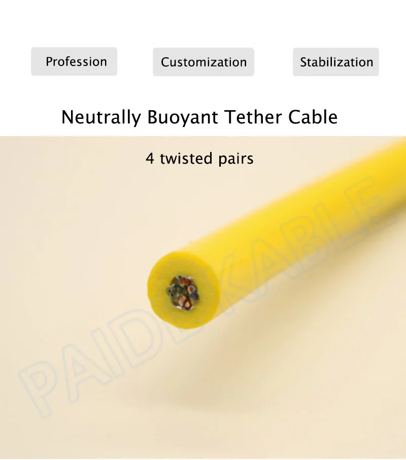 Yellow Pur Sheath 4*2*24awg Rov Tether Floating Underwater Network ...