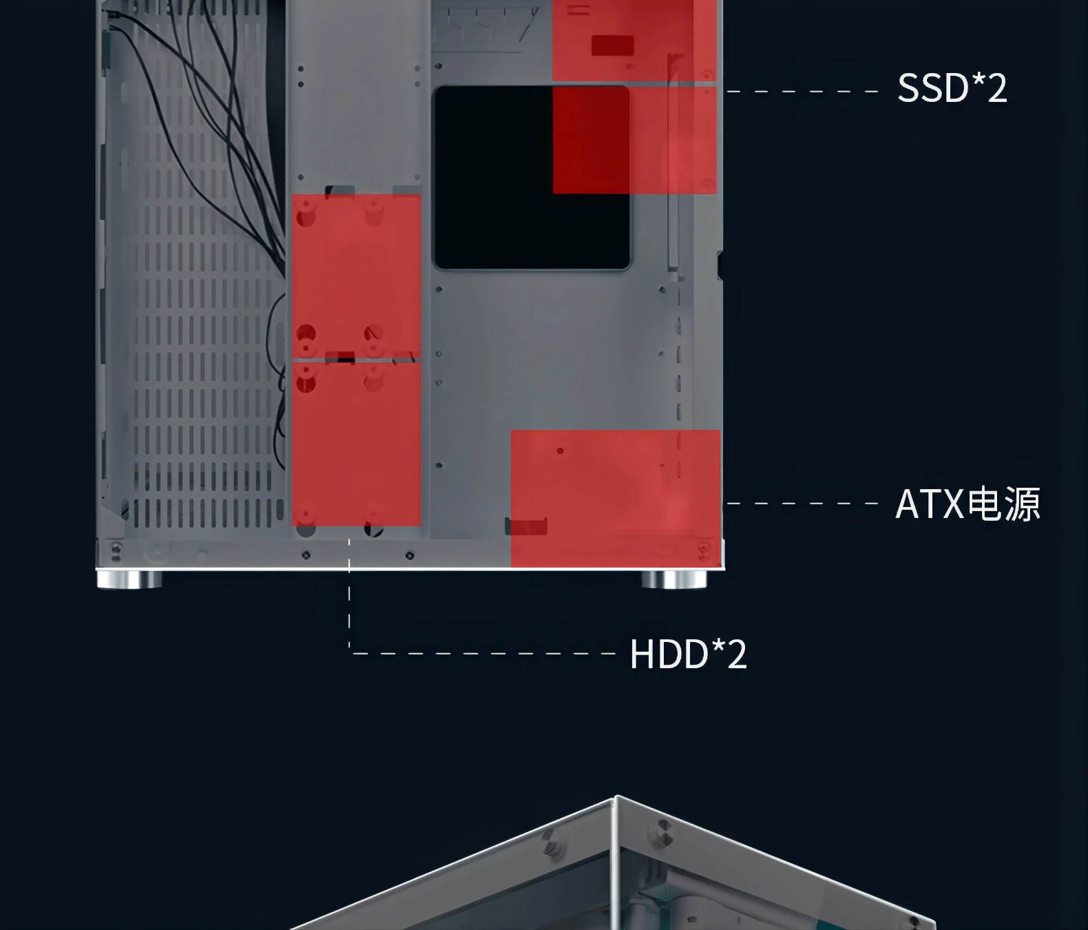 2024 High Quality Double Sided Glass Gaming PC Case