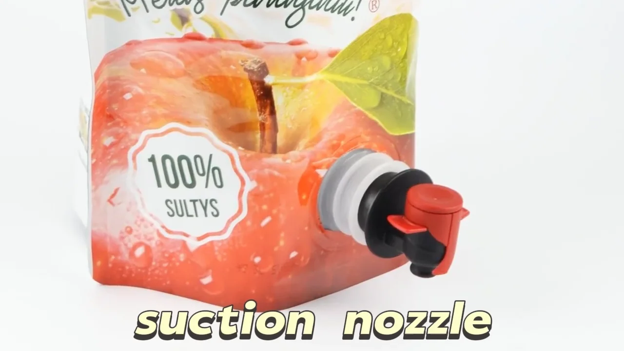 Custom Recyclable Plastic Stand Up Nozzle Liquid Drinks Wine Purse ...