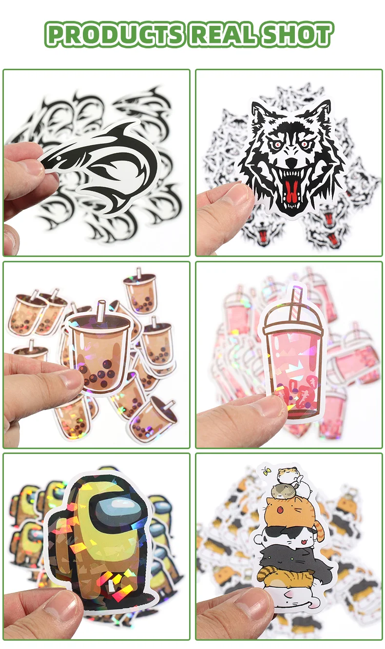 Vograce Custom Stickers Custom Die Cut Vinyl Stickers Printing Adhesive ...