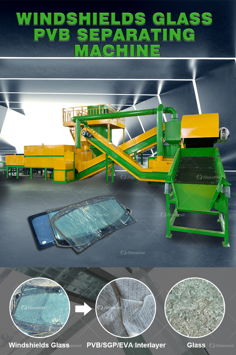 Waste Laminated Glass Recycling Machine - Efficient & Durable
