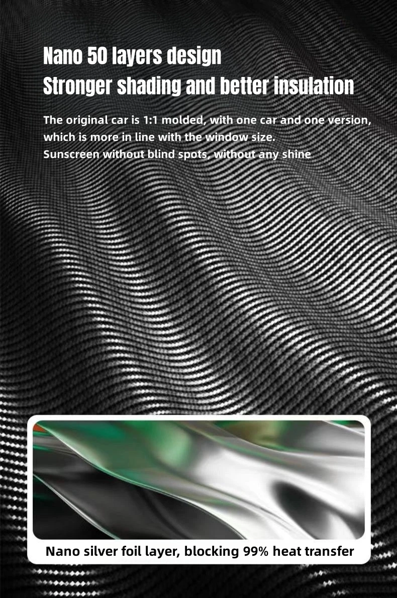 Nano Titanium Silver Cloth Easy Installation Stop The Sunlight Magnetic ...