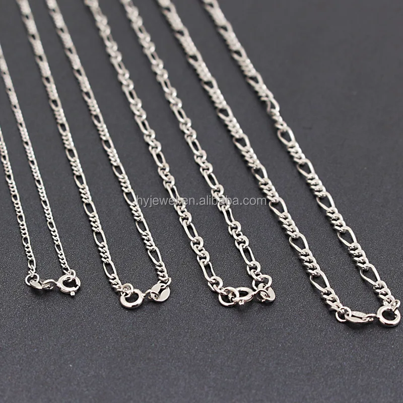 Wholesale 925 Sterling Silver Figaro Cuban Chain Thickness 1.4mm To 3.4mm Options Length 45cm T0 ...