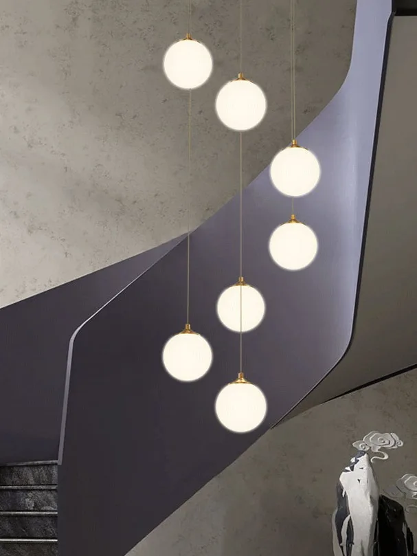 Modern Chandelier Gold Glass Ball Pendant Lamp For Dining Room Bedroom Stairs Home Lighting ...