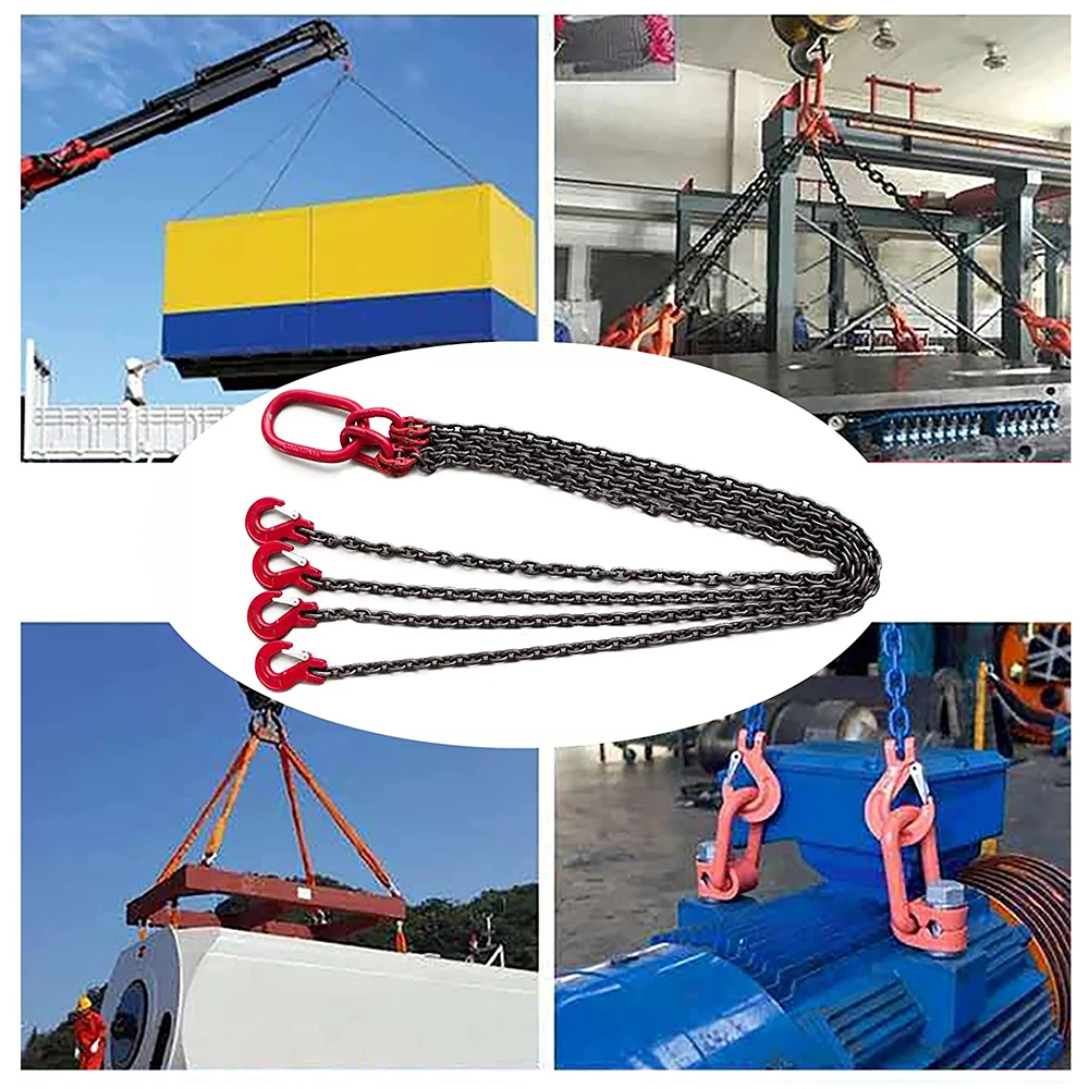 G80 Alloy Steel Engine Chain Hoist 5/16 Inch X 5 Ft Lift Chain Sling 3 ...