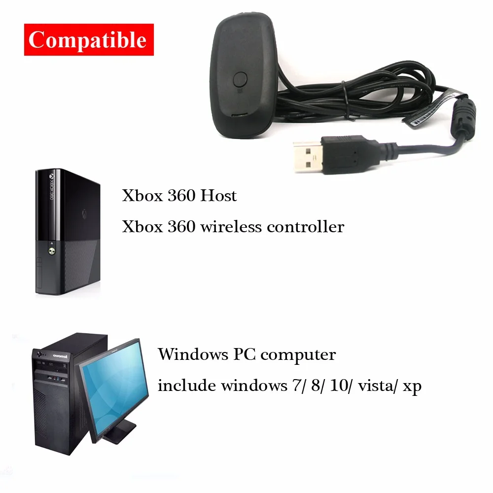 Xbox 360 PC USB Gaming Receiver - Wireless Controller Adapter
