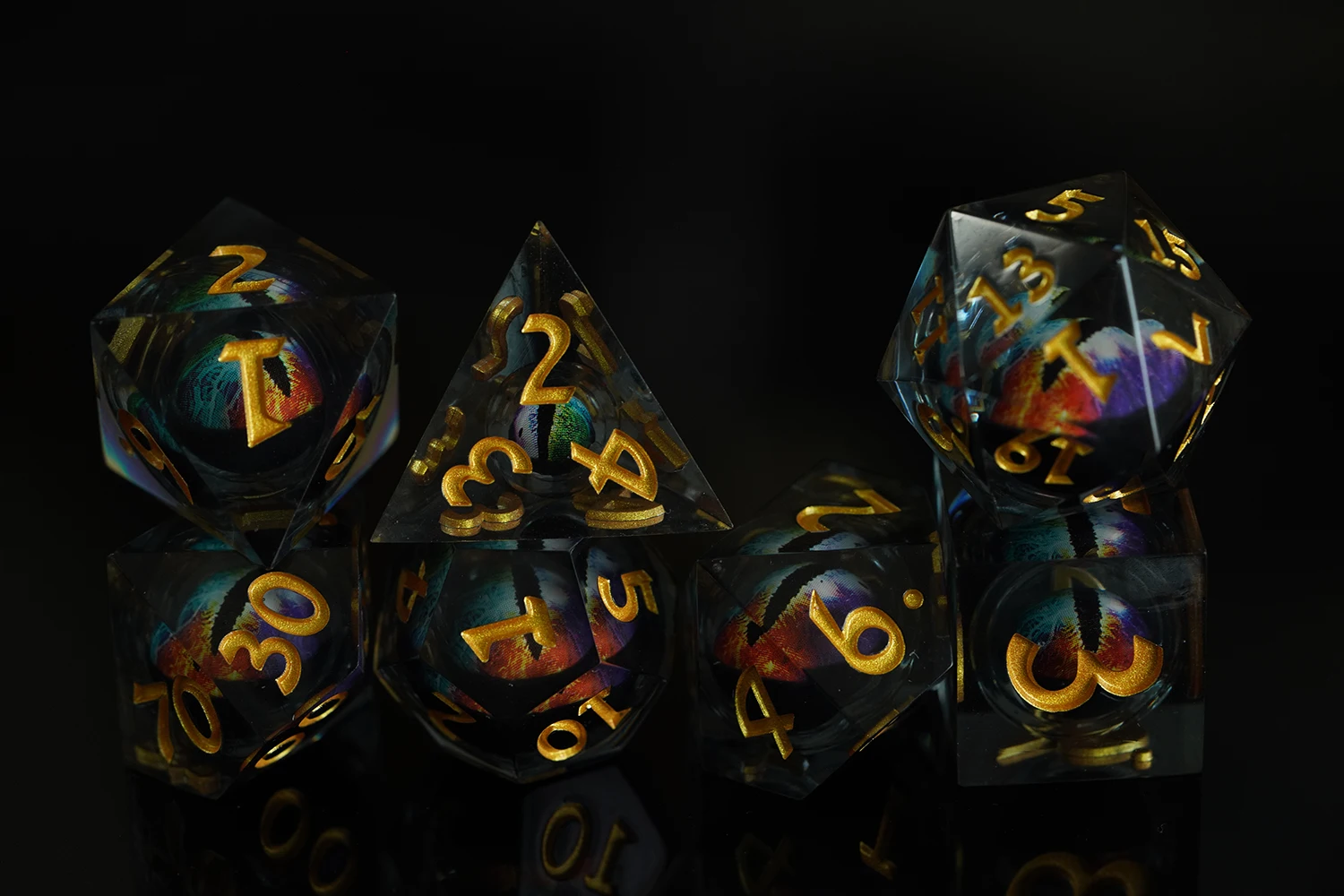 Dragon Eye Liquid Core DND Dice - Custom & Imitated Enamel