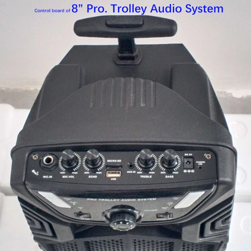 8" Pro Trolley Audio System Remote Control Speaker With Bt/usb/sd/aux ...