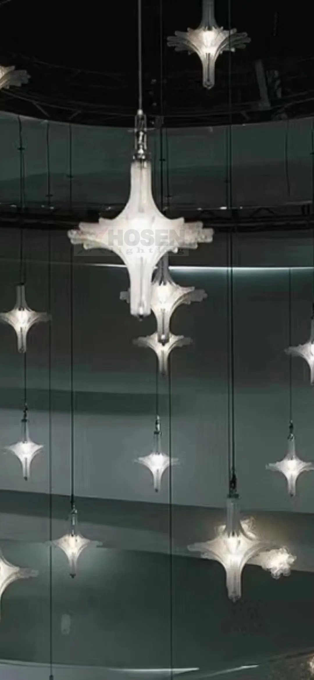 DMX Winch Kinetic Lifting Chandelier - LED Light Solutions