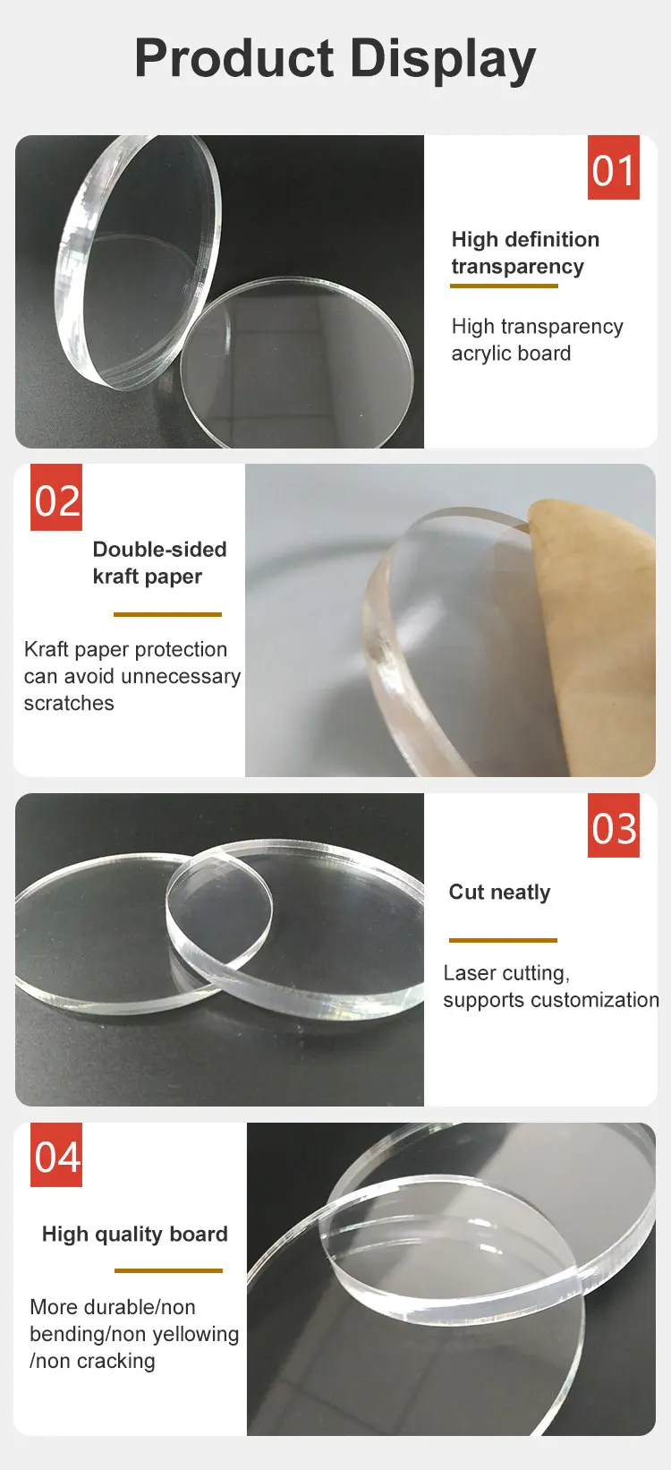 Acrylic Round Sheet Circle Cake Base Tray Dessert Tray Hand Puppet Base ...