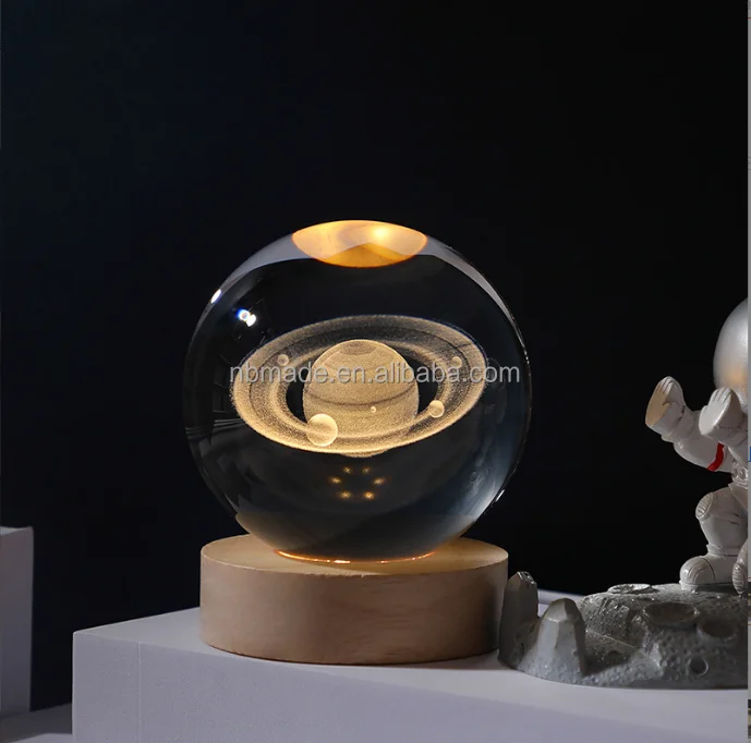 Crystal Ball 3d Moon Lamp Night Light With Usb Base - Oem | Wholesale