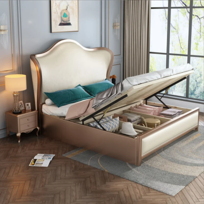 Italian Light Luxury Solid Wood King Big Bed Wedding Bed Queen Bed ...