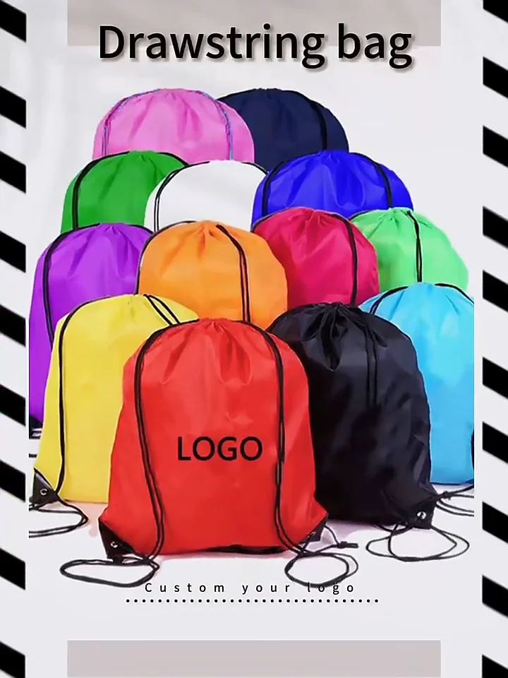 Custom Full Colour Eco- Friendly Laminated Polyester Drawstring Bag ...