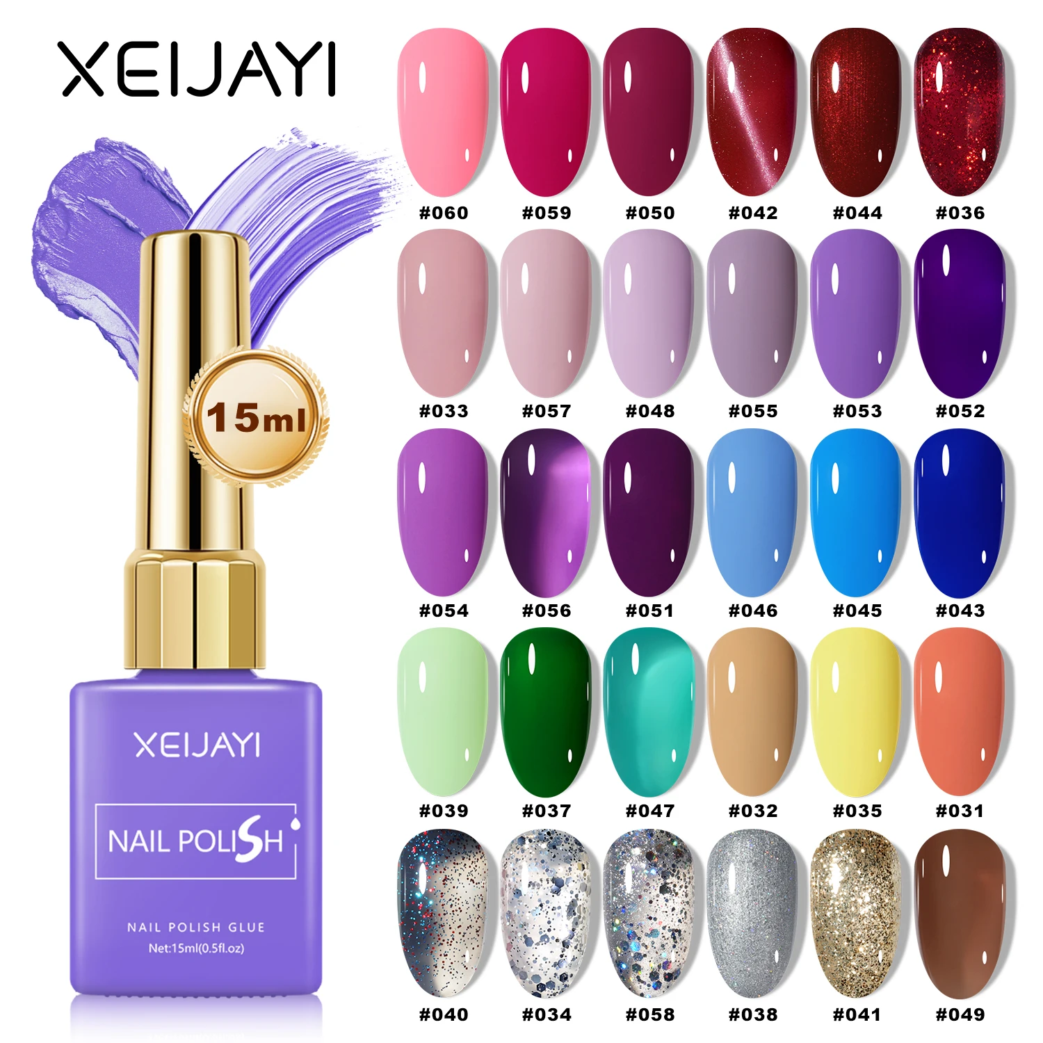 XEIJAYI 60 Colors UV Gel Nail Polish 15ml - Eco-Friendly, Non-Toxic ...